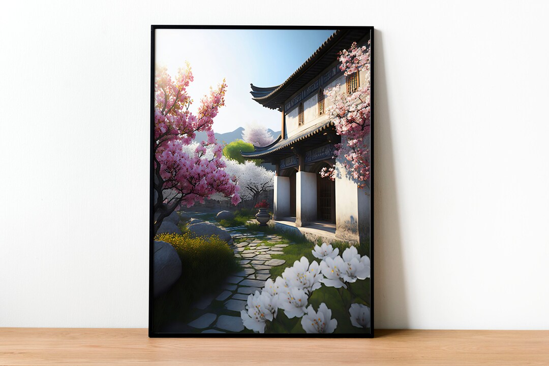 Printable Japanese Temple Poster | Japan Print Art | Asia Wall Art ...