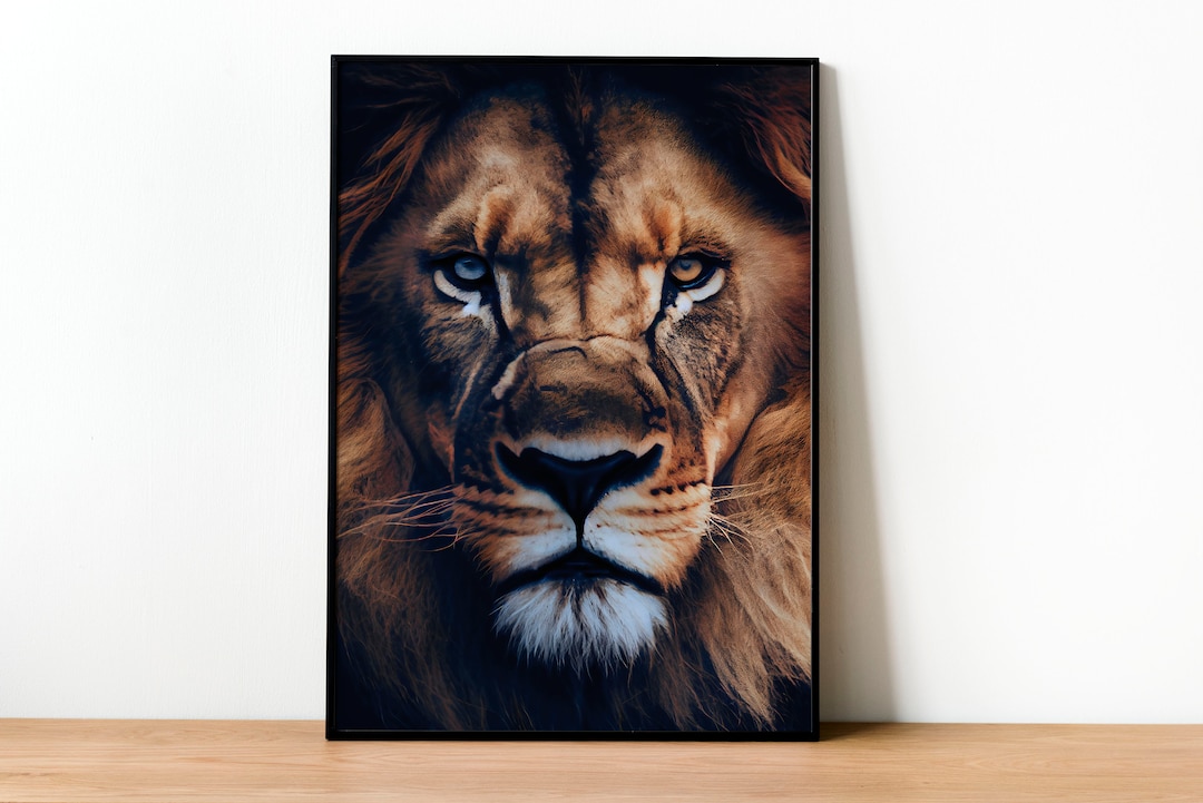 Printable Lion Poster | Animal Print Art | Nature Wall Art | Digital ...