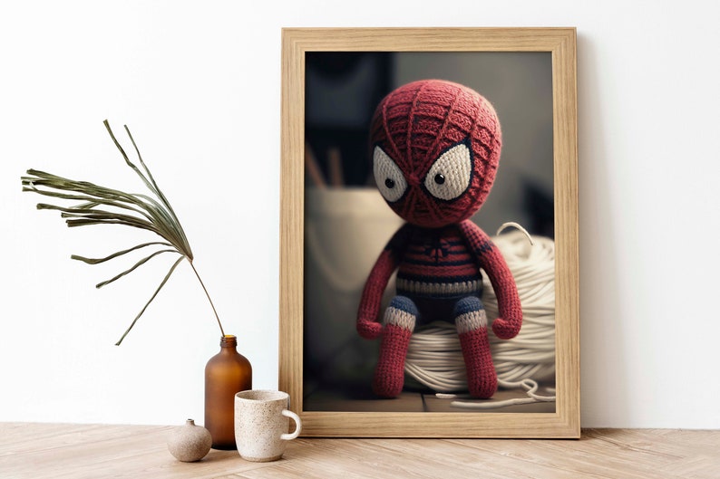 Printable Spiderman Plush Poster Marvel Print Art Hero Wall Art Digital ...
