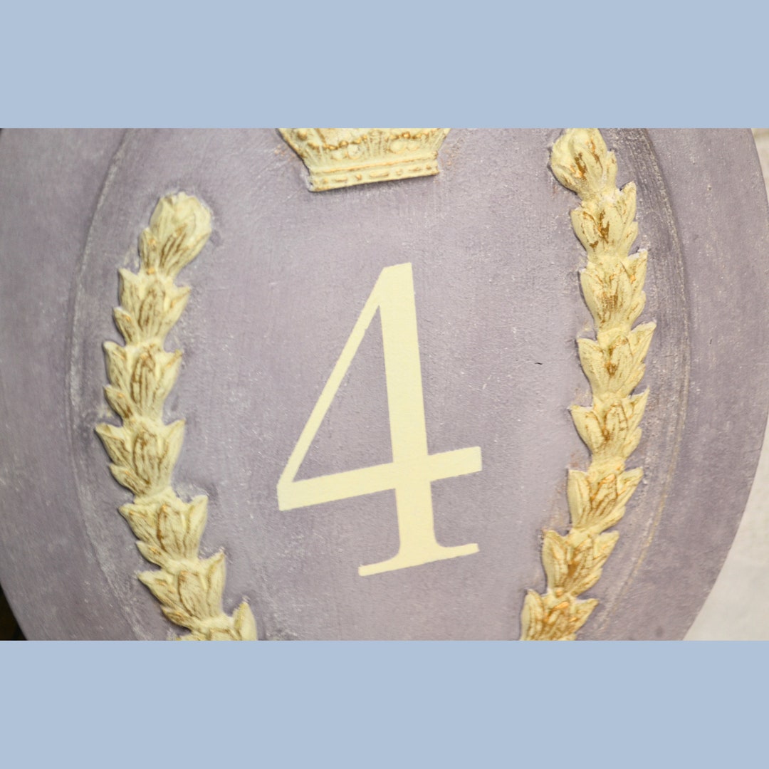 Number Sign Decorative Vignette Wooden Plate French Shabby Chic for ...