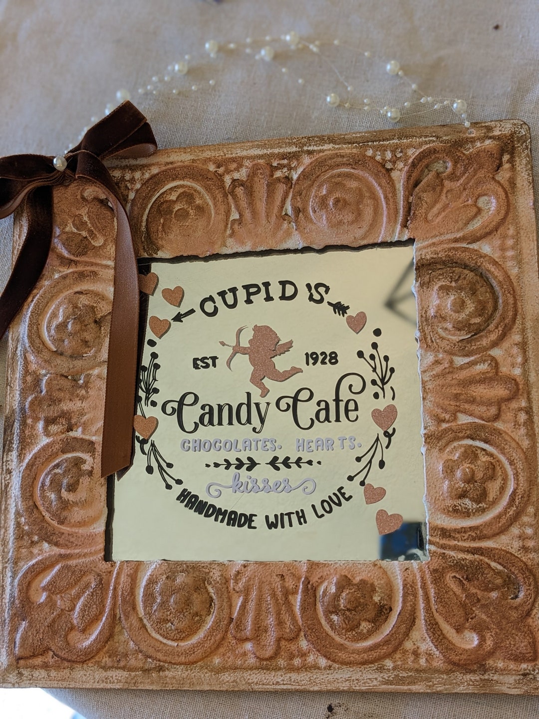 Valentines Day Cupid Decor, Vintage Look Mirror, Victorian Romance ...