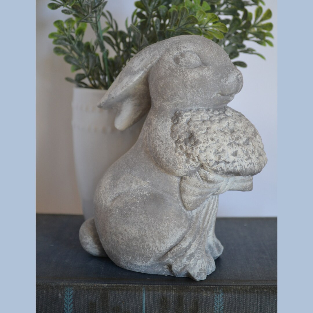 Bunny Faux Stone Shelf Sitter Small Rabbit for Easter Figurine for ...