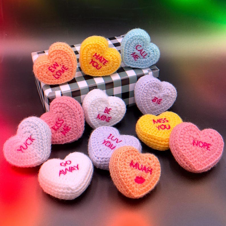 Sweethearts Conversation Candies Crochet Pattern - Etsy
