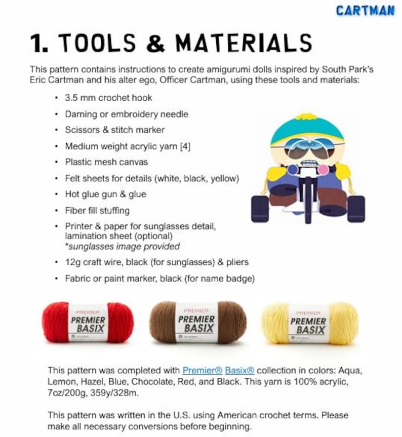 Eric Cartman Crochet Pattern - Etsy