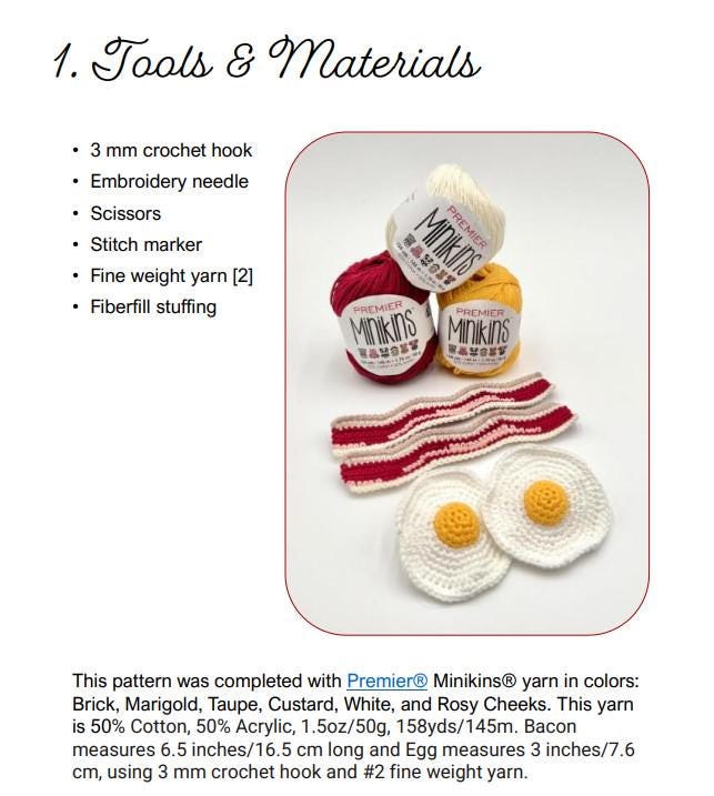 Eggs and Bacon Crochet Pattern - Etsy