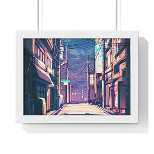 Anime Poster - Anime Japanese Urban Street Premium Framed Horizontal ...