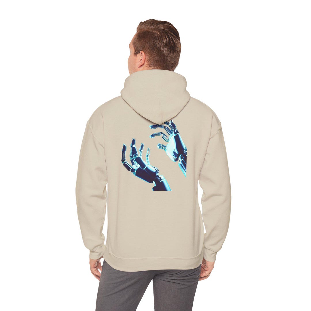 Robotic Hands Hoodie, Tech Graphic Sweatshirt, Robotics Lover Gift, Sci ...