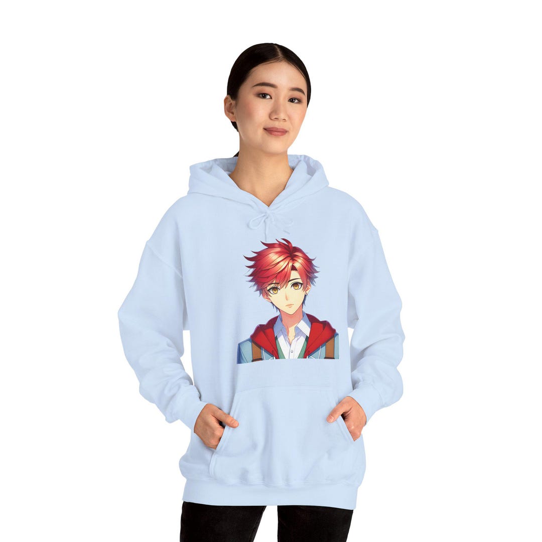 Anime Boy Hoodie - Japanese Manga Style Sweatshirt, Kawaii Pullover ...