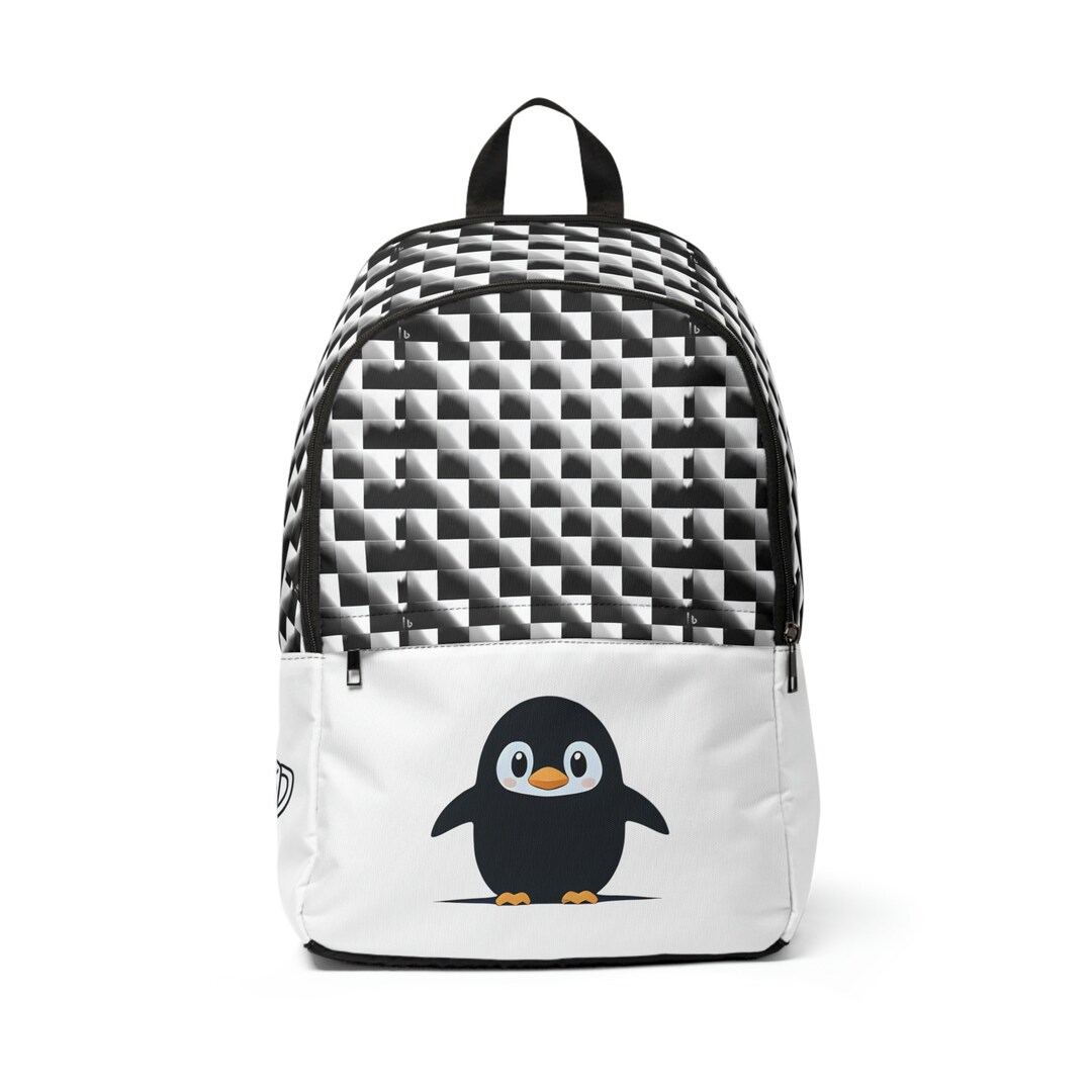Chibi Penguin Checkers Unisex Fabric Backpack, Everyday Rucksack ...
