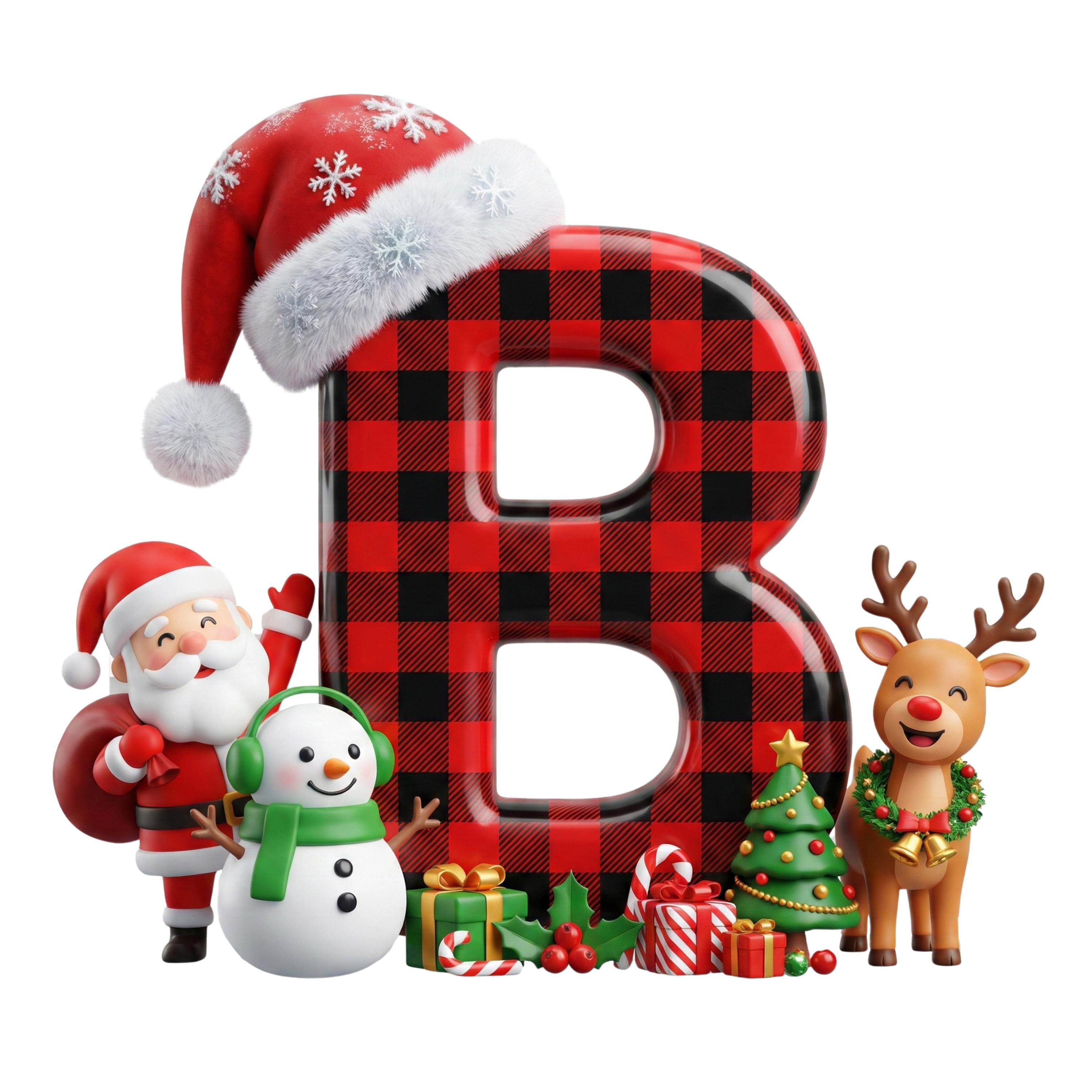 A–Z Christmas Alphabet PNG Bundle | Santa Hat Clipart | Kids Christmas ...
