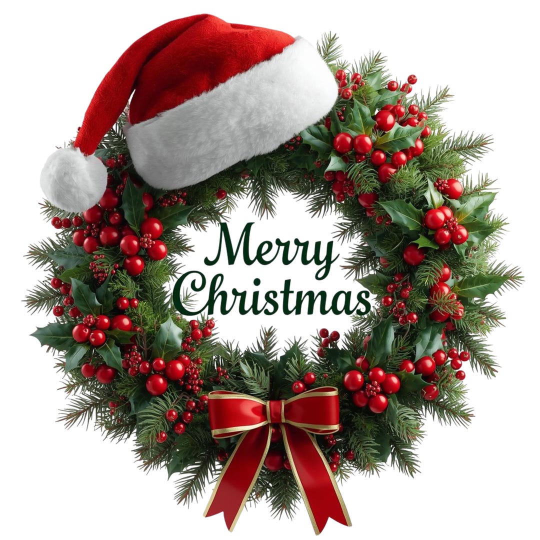 Christmas Wreath PNG Clipart – Holiday Designs (Digital Download) - Etsy.de