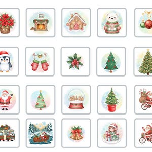Christmas Sticker PNG Bundle – Kawaii Holiday Clipart (digital Download ...