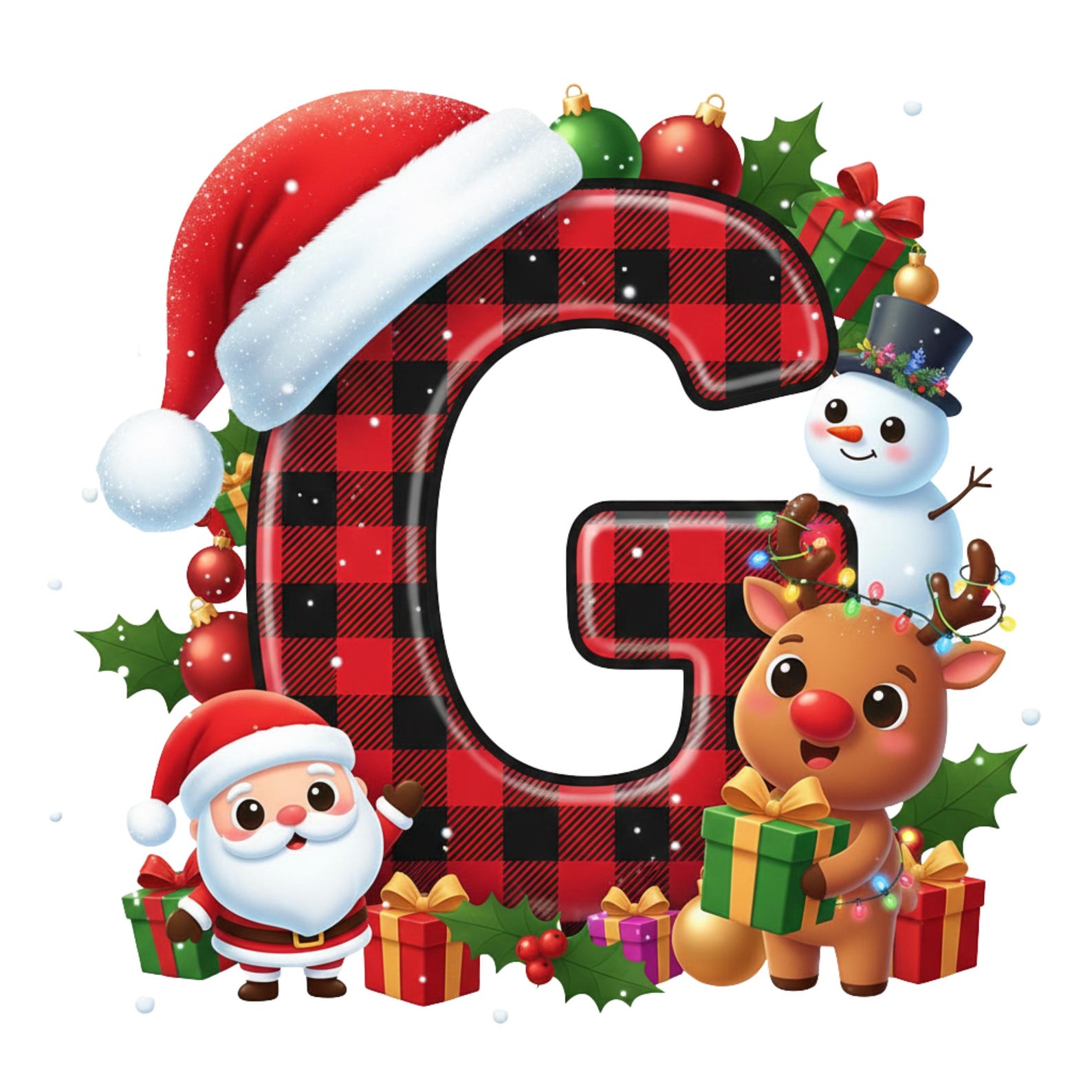 A–Z Christmas Alphabet PNG Bundle | Santa Hat Clipart | Kids Christmas ...