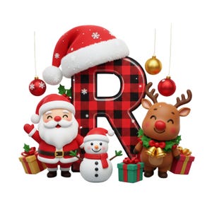 A–Z Christmas Alphabet PNG Bundle | Santa Hat Clipart | Kids Christmas ...