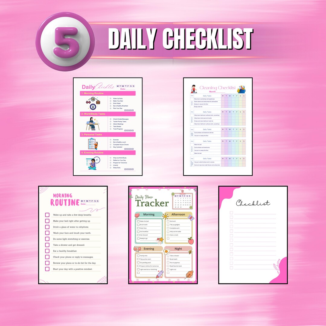 Printable Kids & Family Daily Routine | Morning to Night Checklist ...