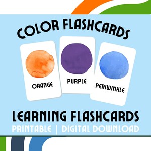 Printable Colors Early Learning Flash Cards for Toddlers, Preschool ...