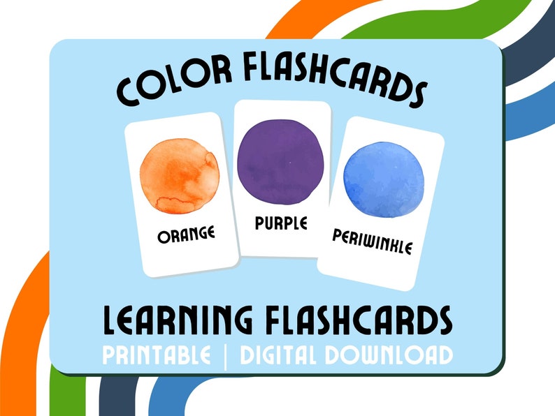 Printable Colors Early Learning Flash Cards for Toddlers, Preschool ...