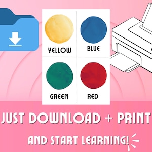 Printable Colors Early Learning Flash Cards for Toddlers, Preschool ...