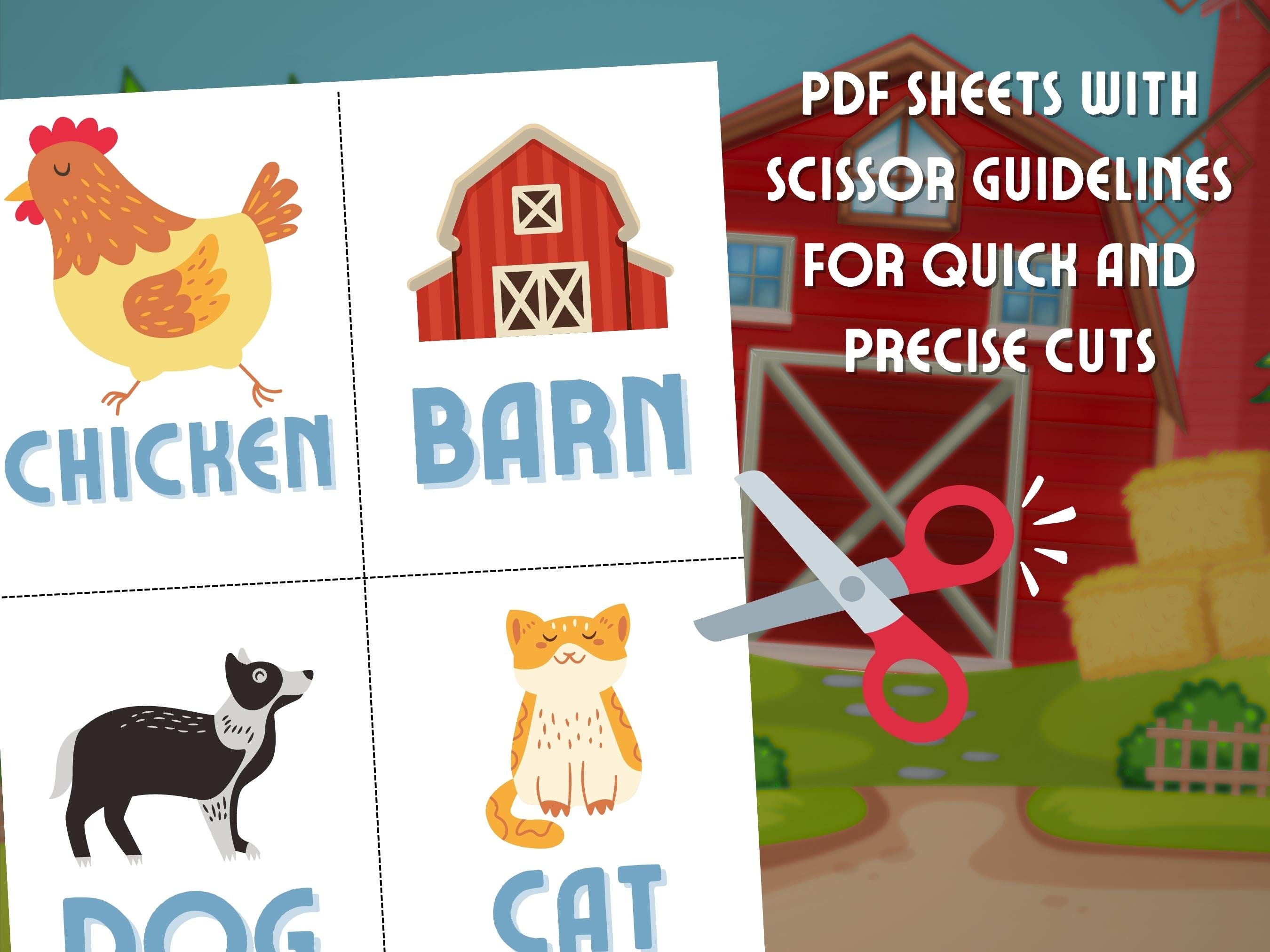 Printable Farm Animal Flash Cards for Toddlers, Preschool, Early ...