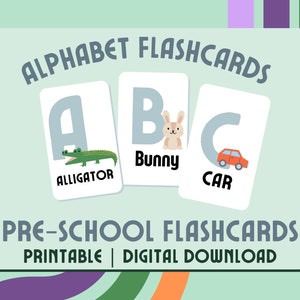 Printable Alphabet- 26 ABC Flash Cards for Toddlers, Preschool, Early ...