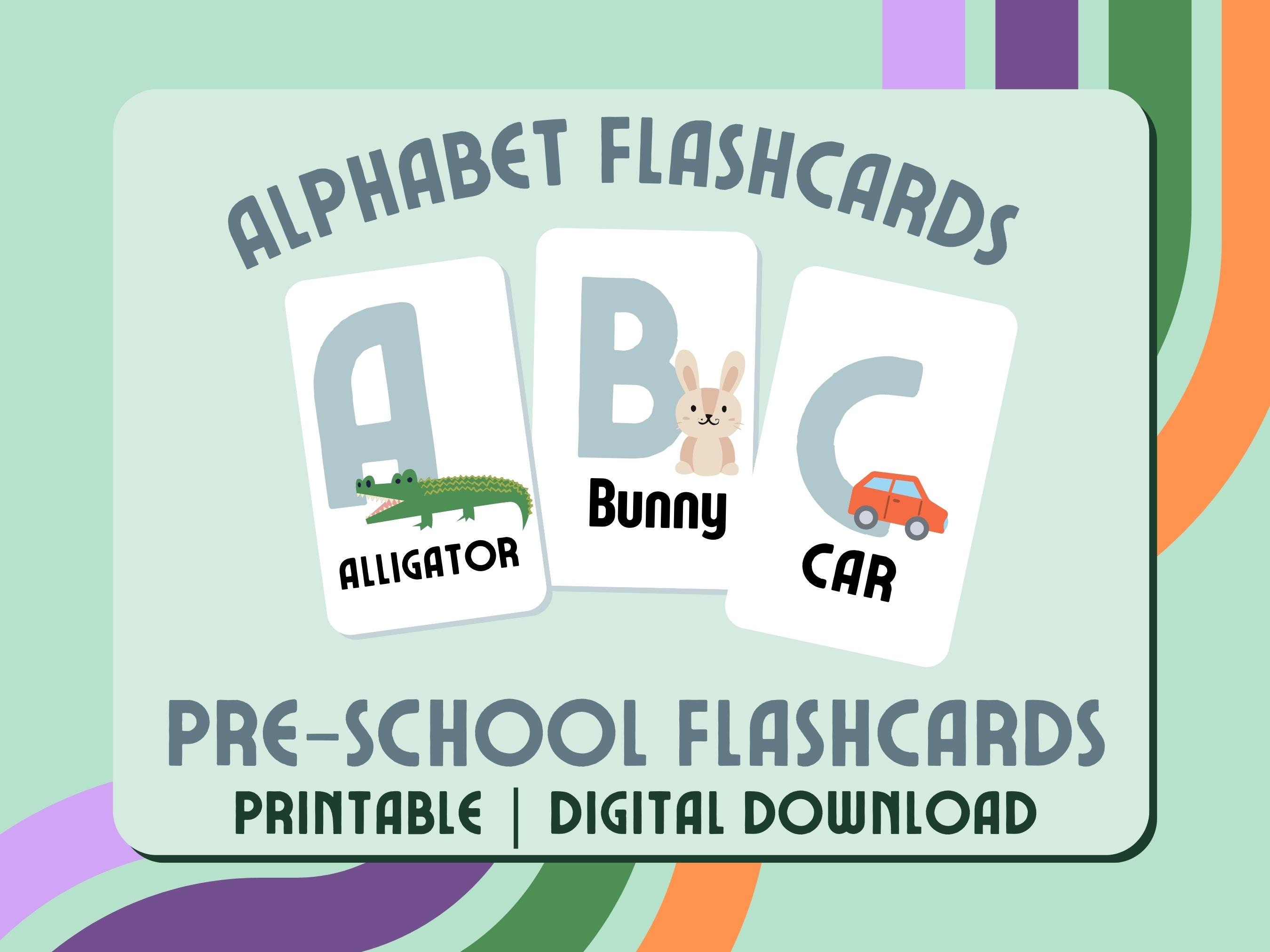 Printable Alphabet- 26 ABC Flash Cards for Toddlers, Preschool, Early ...