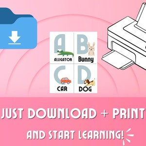 Printable Alphabet- 26 ABC Flash Cards for Toddlers, Preschool, Early ...
