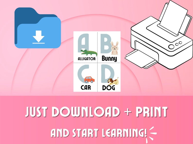 Printable Alphabet- 26 ABC Flash Cards for Toddlers, Preschool, Early ...