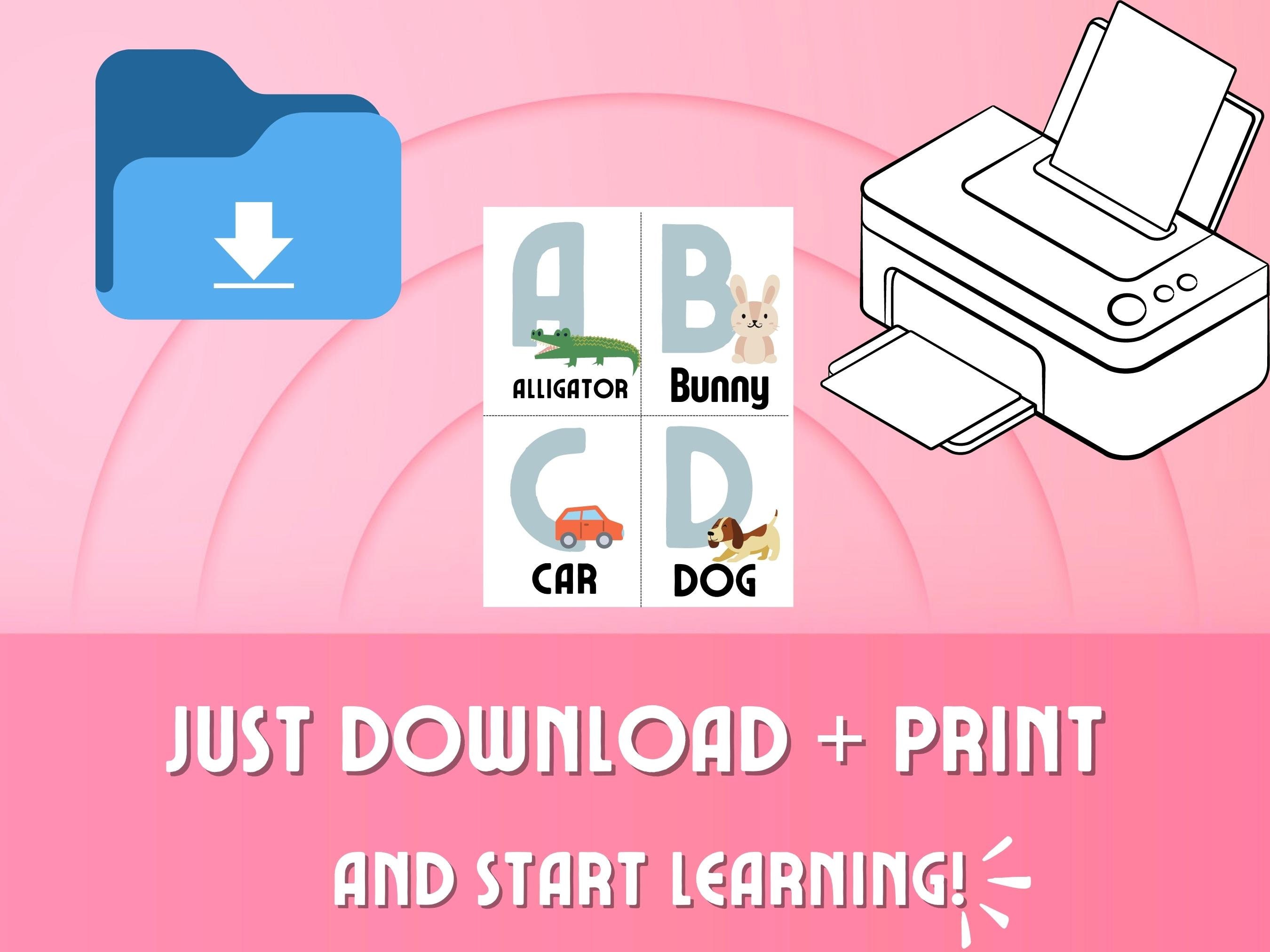 Printable Alphabet- 26 ABC Flash Cards for Toddlers, Preschool, Early ...
