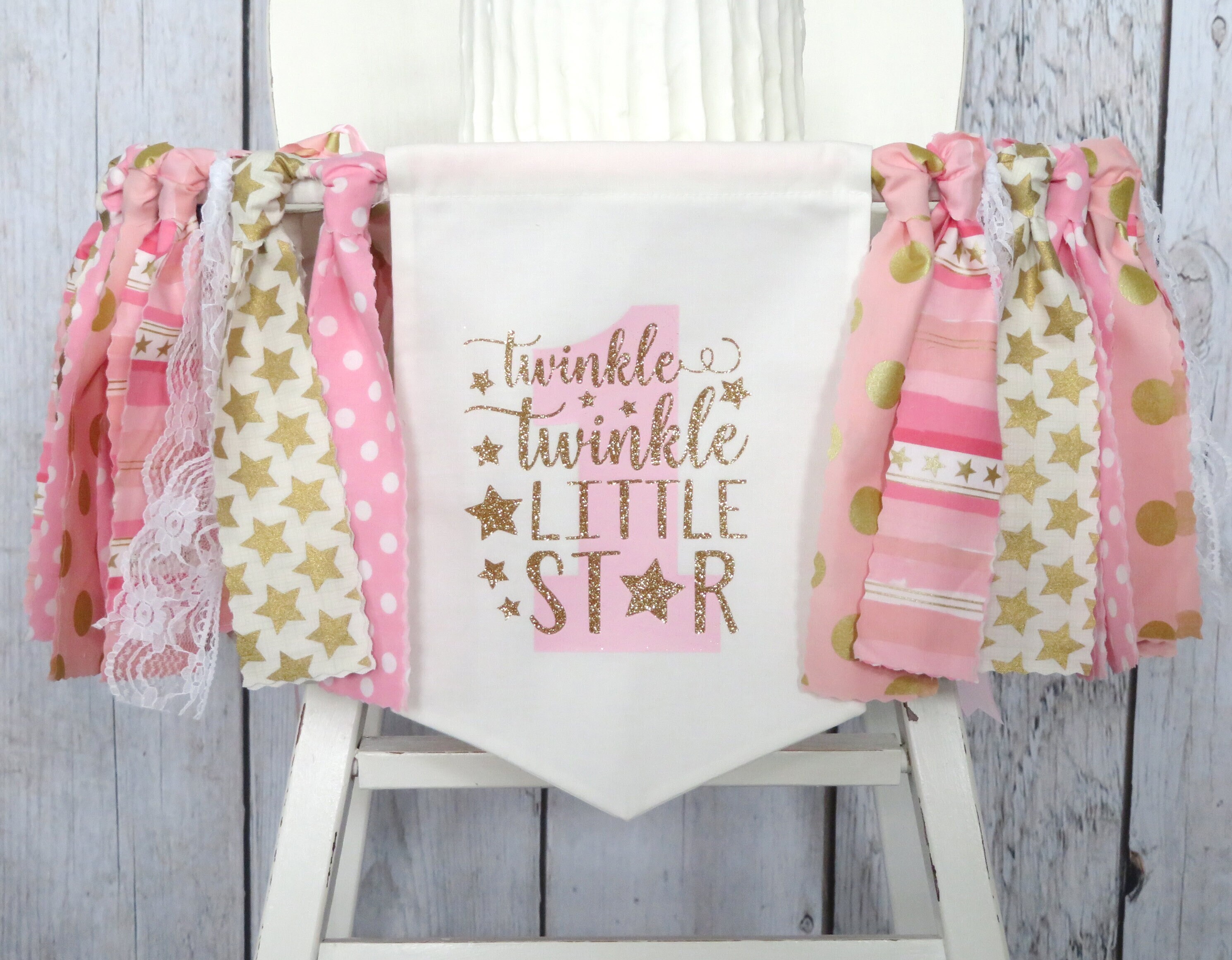 Twinkle Star High Chair Banner for Her First Birthday Party - Twinkle ...