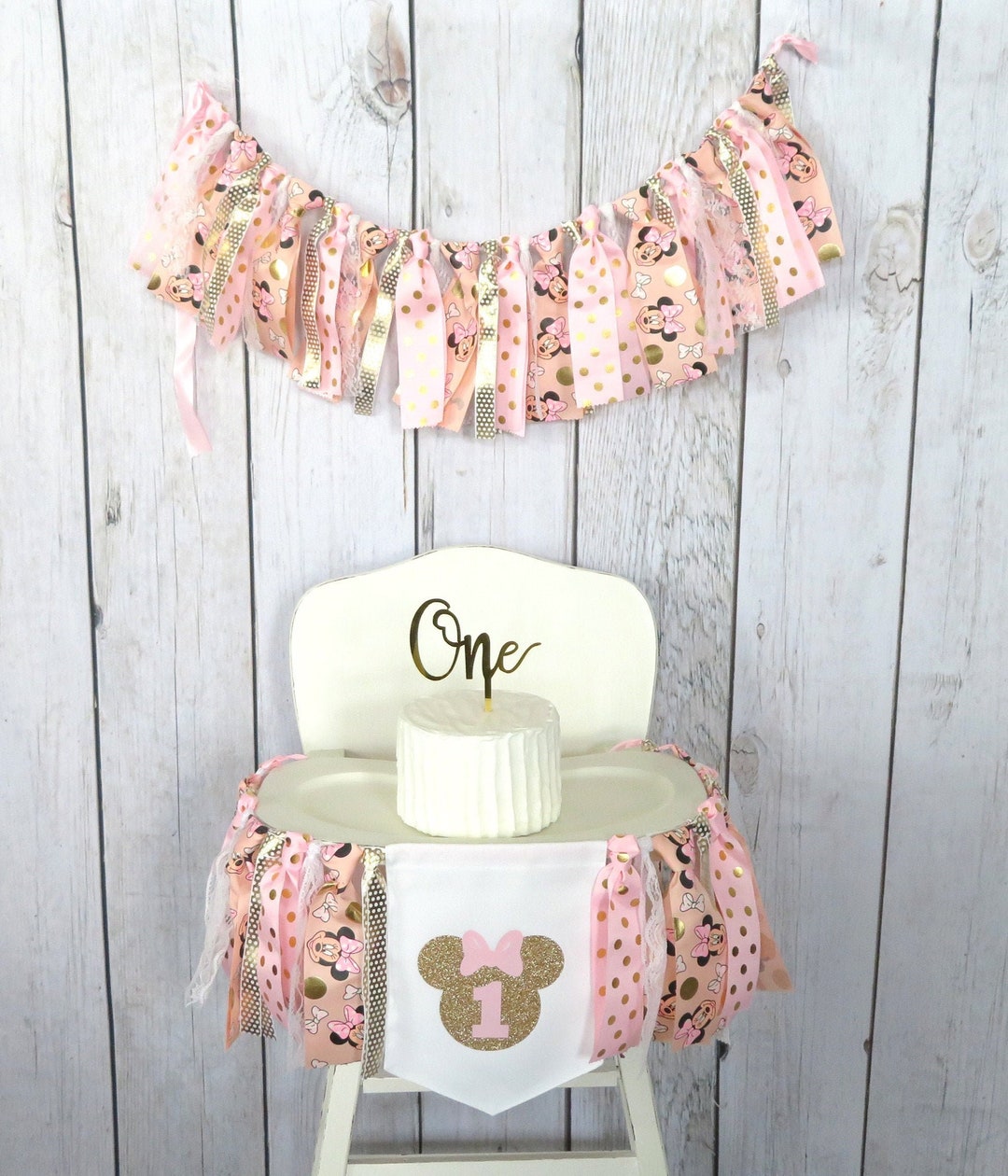 Minnie Mouse Birthday Wall Banner in Pink and Gold pink and Gold Minnie ...