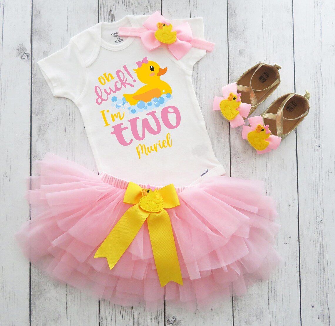 Oh Duck! 2nd Birthday Outfit With Pink Tutu - Rubber Ducky Birthday ...