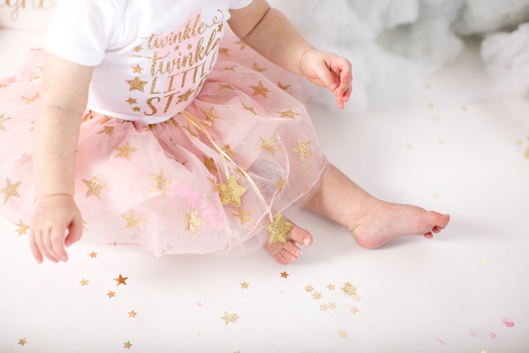 Twinkle Twinkle Little Star First Birthday Outfit With Pink and Gold ...