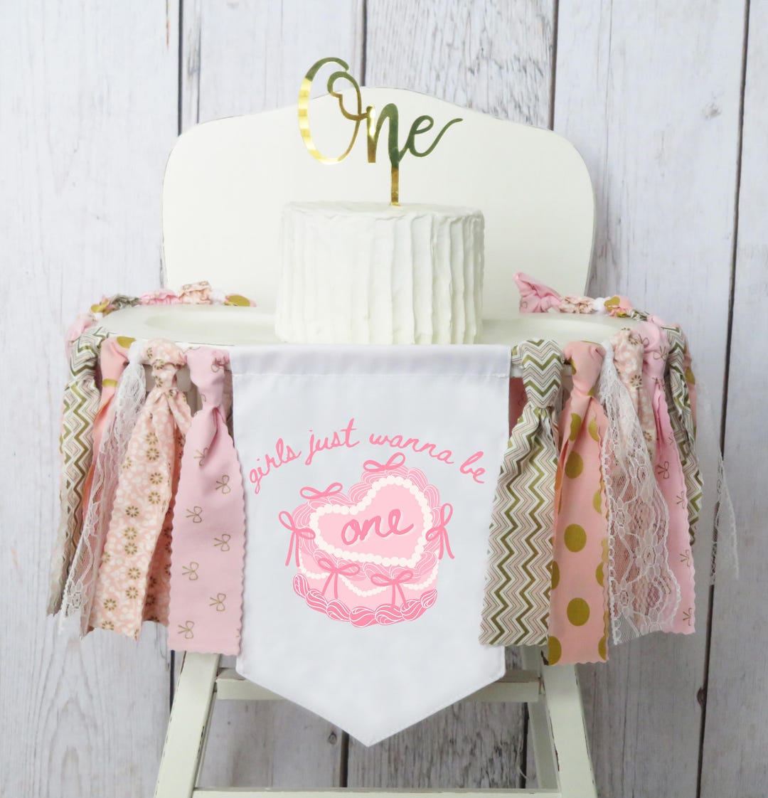 Girls Just Wanna Be ONE Birthday Banner for First Birthday Party ...