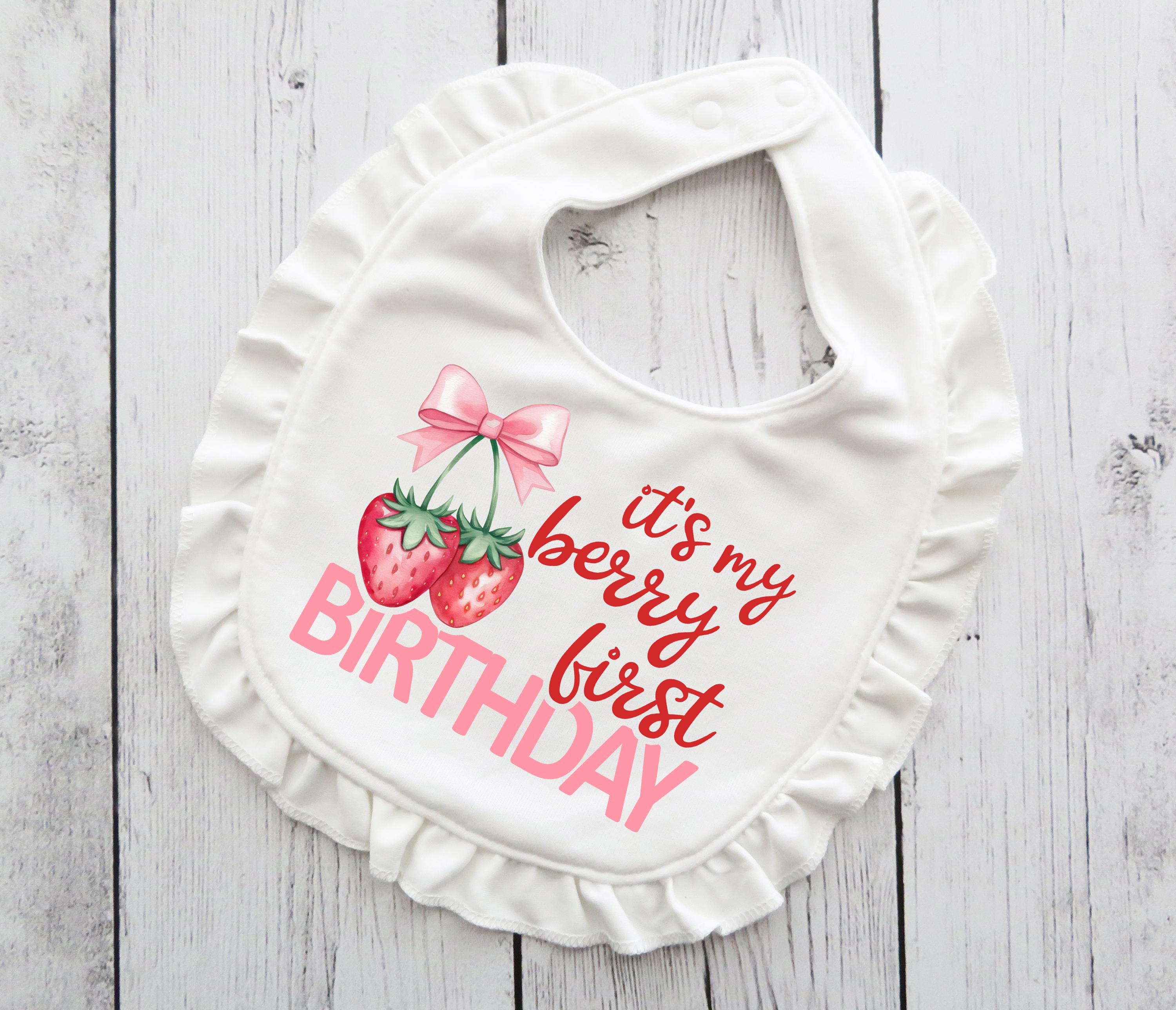 Strawberry Birthday High Chair Banner - Berry First Birthday, Pink Red ...