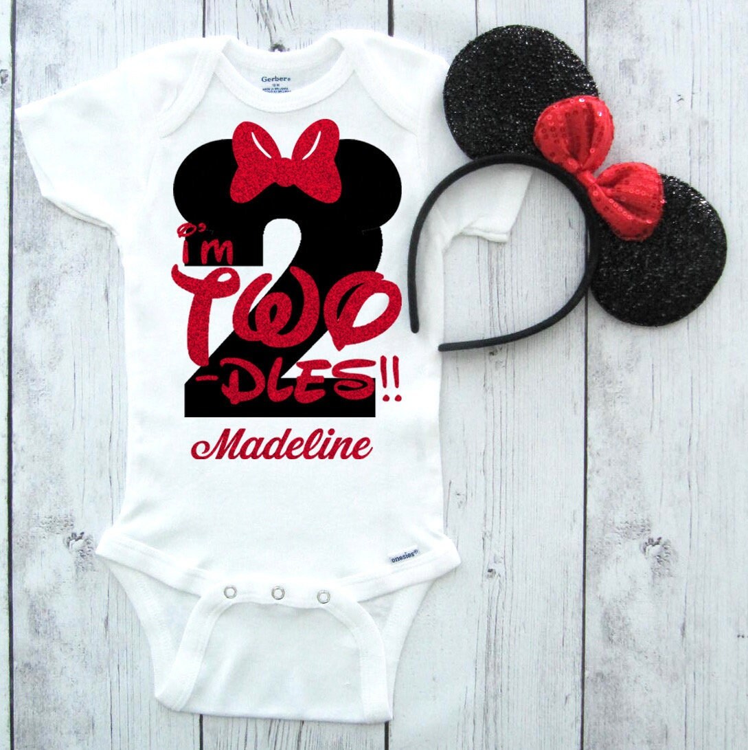 Red Minnie Mouse Two-dles Outfit - 2nd Bday Dress, Cake Smash Outfit ...