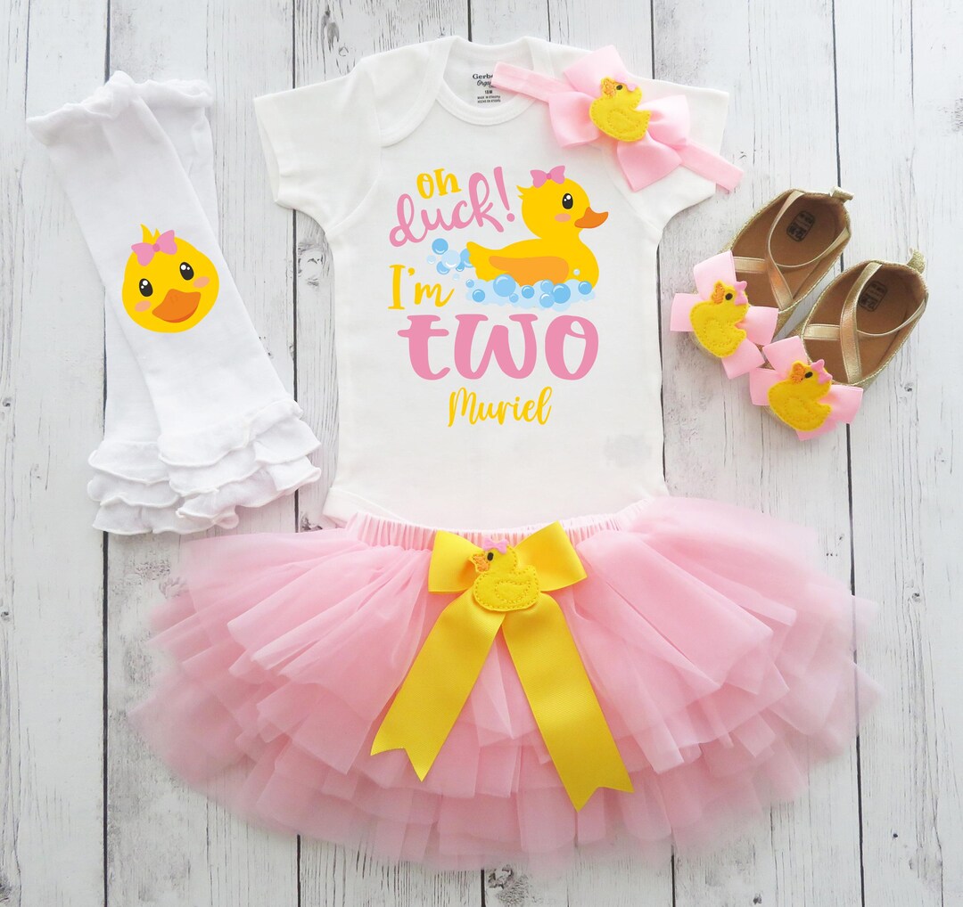 Oh Duck! 2nd Birthday Outfit With Pink Tutu - Rubber Ducky Birthday ...