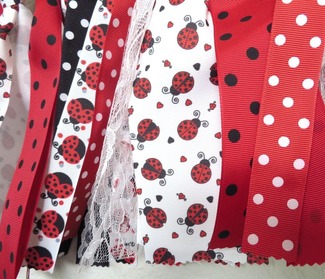Ladybug High Chair Banner for First Birthday in Red and Black Little ...