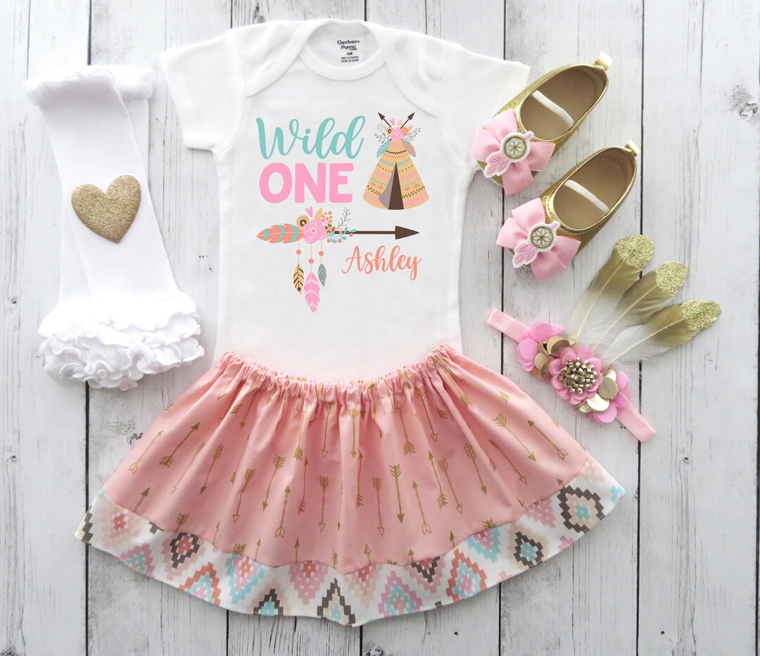 Tribal Wild One Outfit Girl With Arrow Skirt and Dreamcatcher Shoes ...