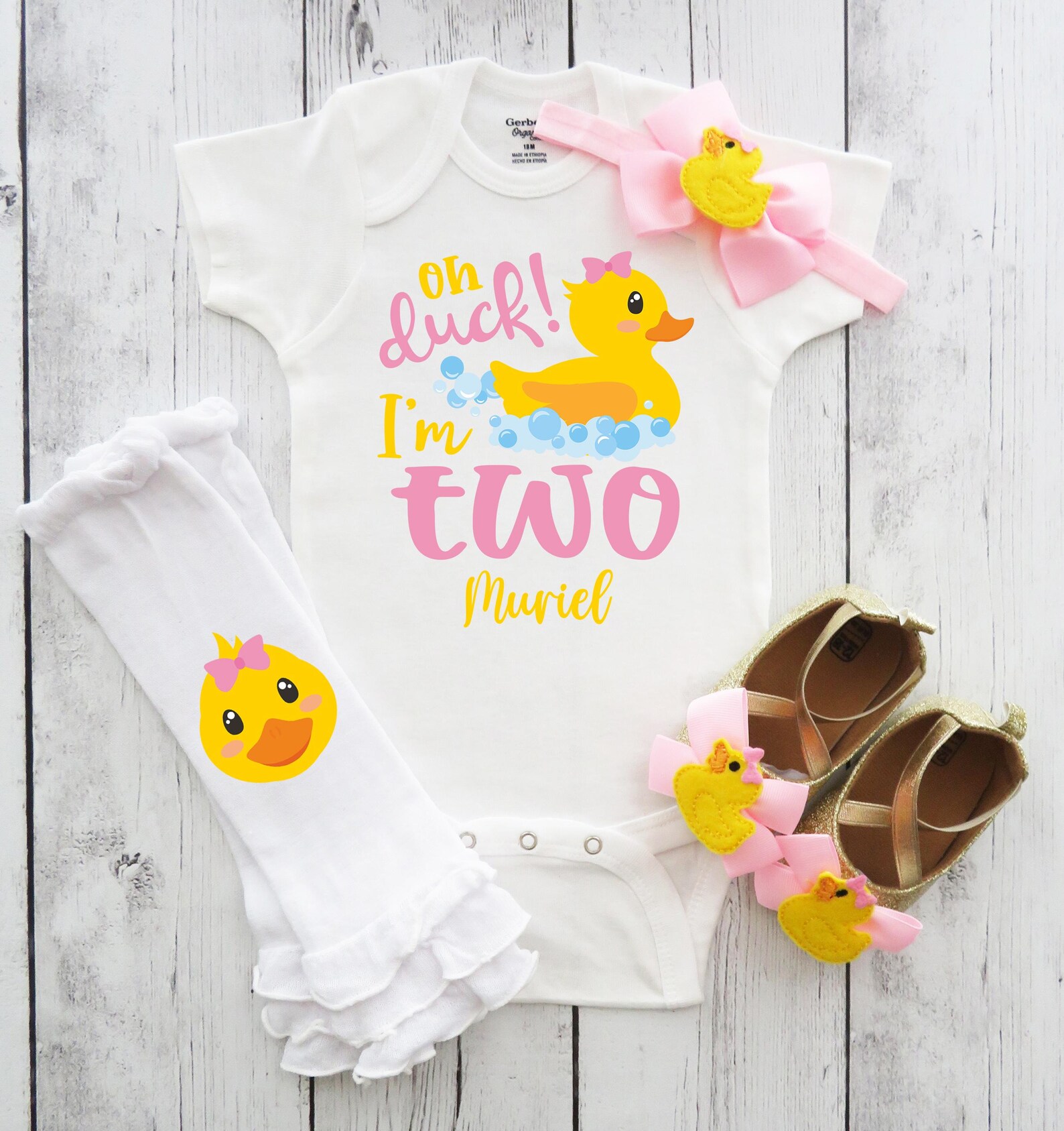 Oh Duck! 2nd Birthday Outfit With Pink Tutu - Rubber Ducky Birthday ...
