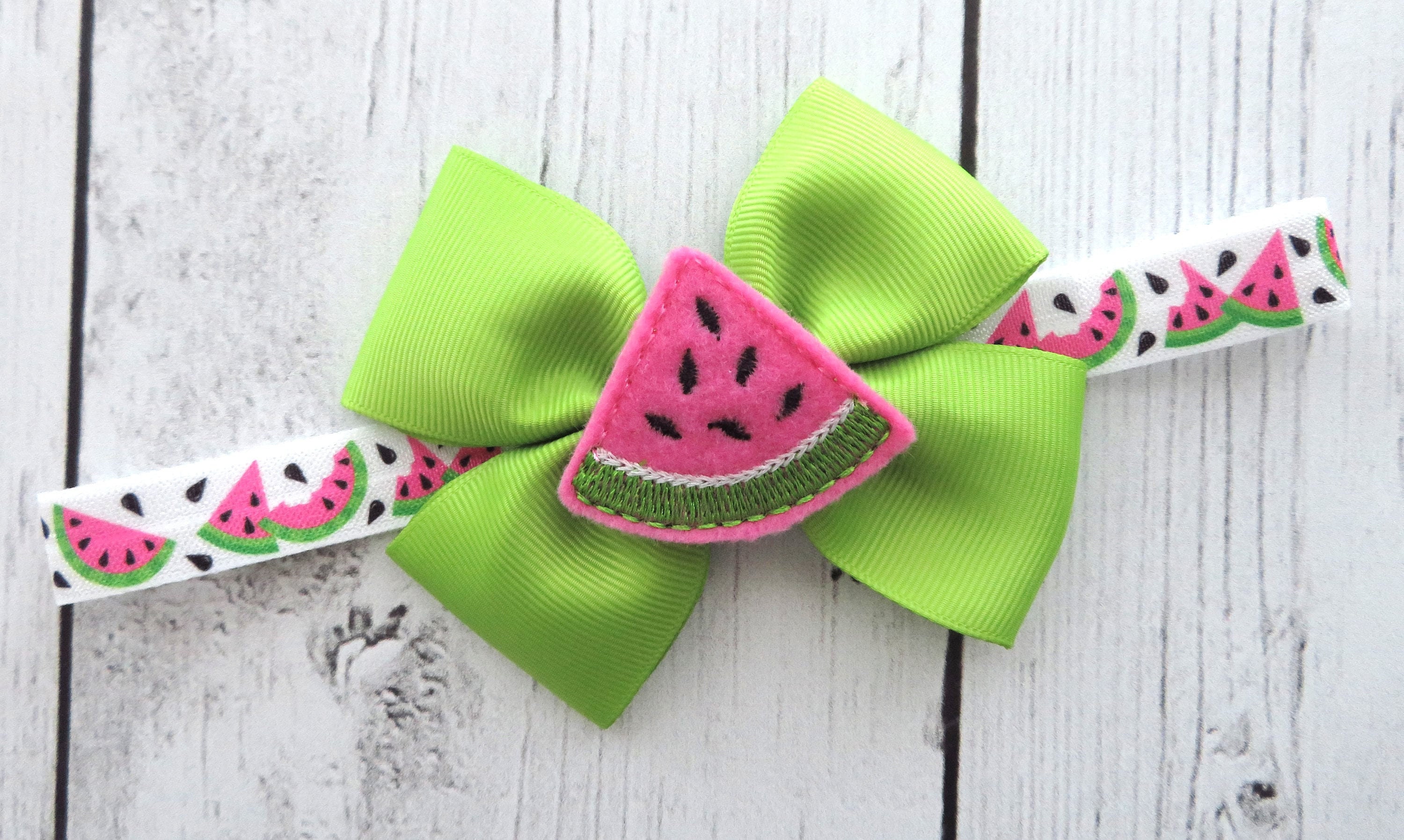 Watermelon First Birthday Shoes & Headband Set in Lime Green and Pink ...