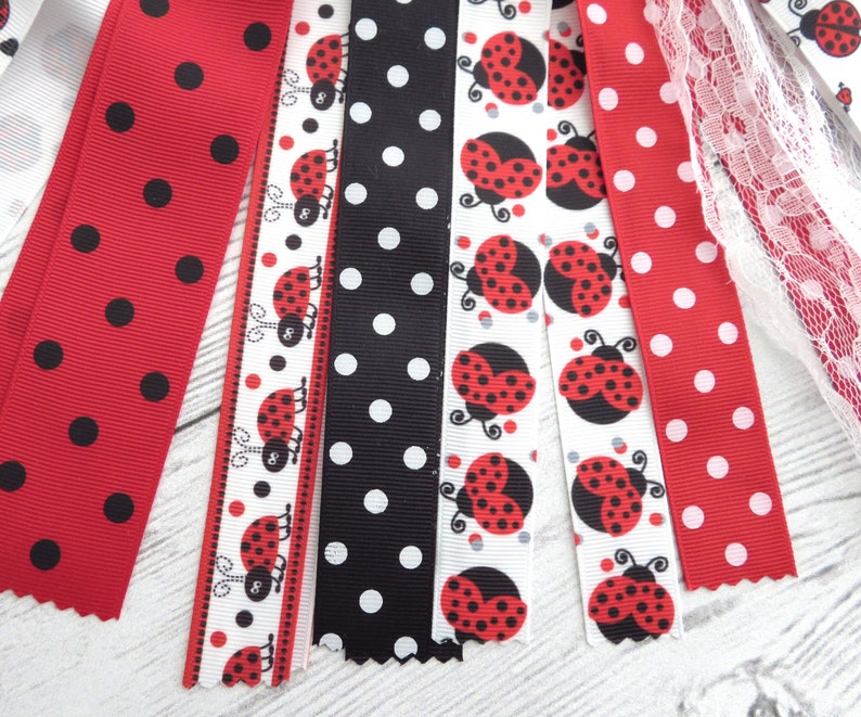 Ladybug High Chair Banner for First Birthday in Red and Black Little ...