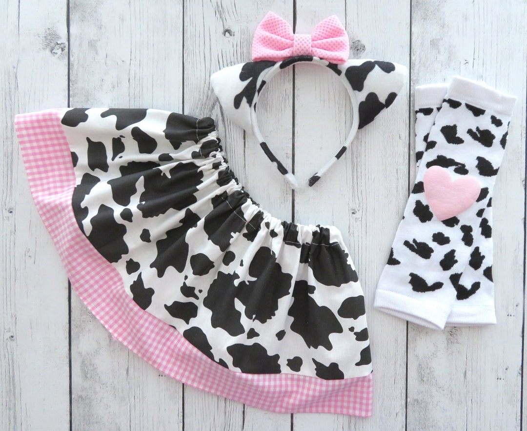 Cow Costume Accessories Set - Just Add a Black Shirt! - Pink Cow ...