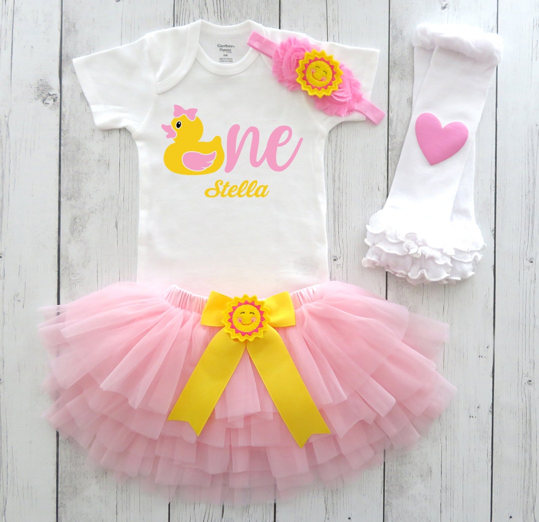 Rubber Ducky First Birthday Outfit With Tutu Skirt 1st Bday Outfit Girl ...