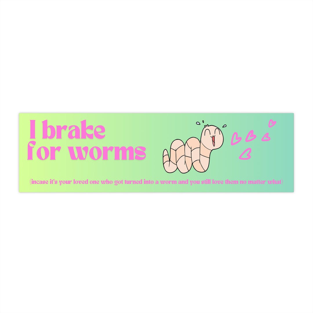 Worm Bumper Sticker - Etsy