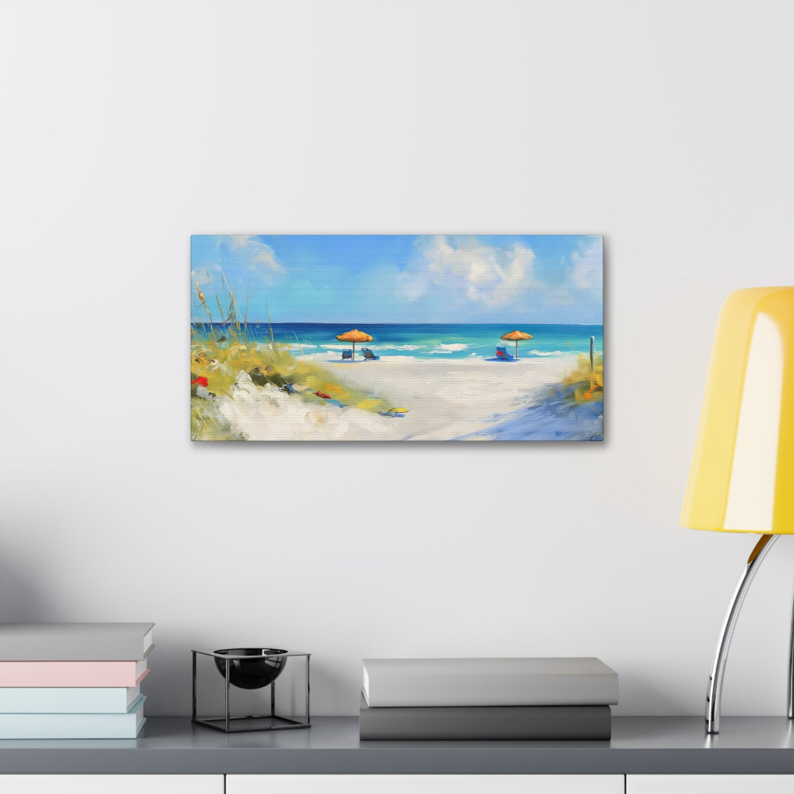 Emotional Seascape: Expressionist Beach Canvas | Serene Beach Scene ...