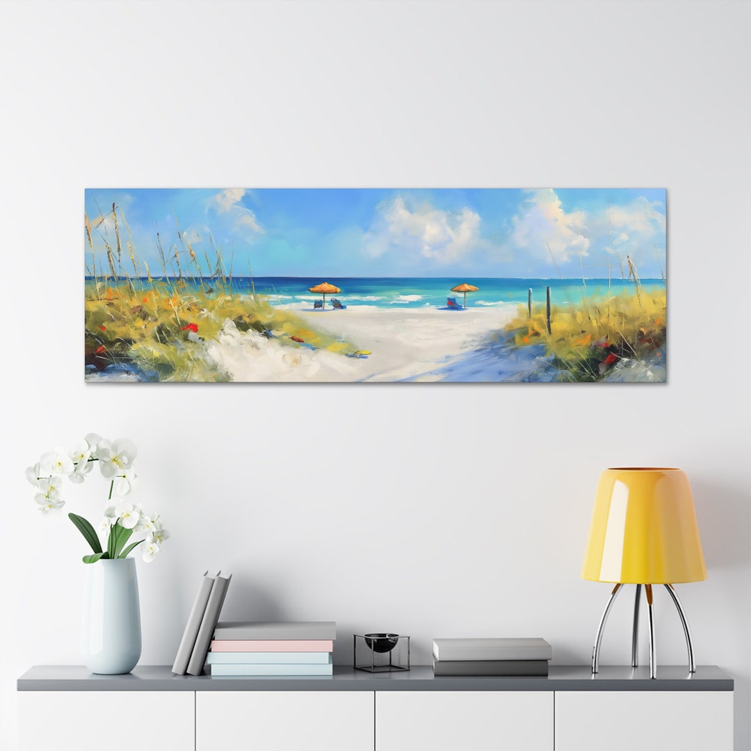 Emotional Seascape: Expressionist Beach Canvas | Serene Beach Scene ...