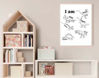 Dinosaur Affirmation Print: Dino-themed Kids Room Decor (digital ...