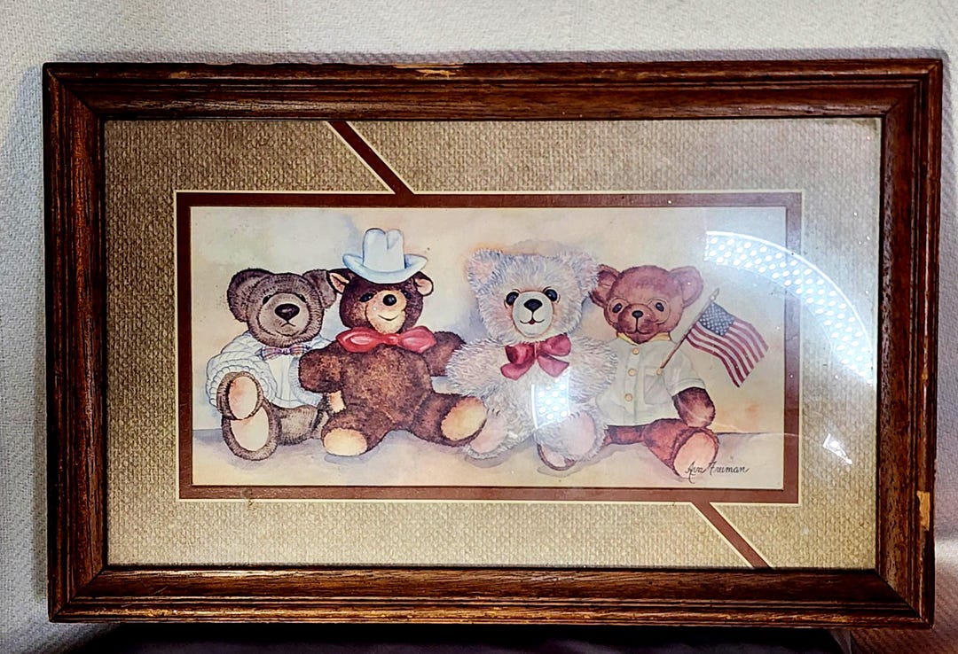 1985 Home Interiors Ava Freeman Four Teddy Bears Print - Etsy