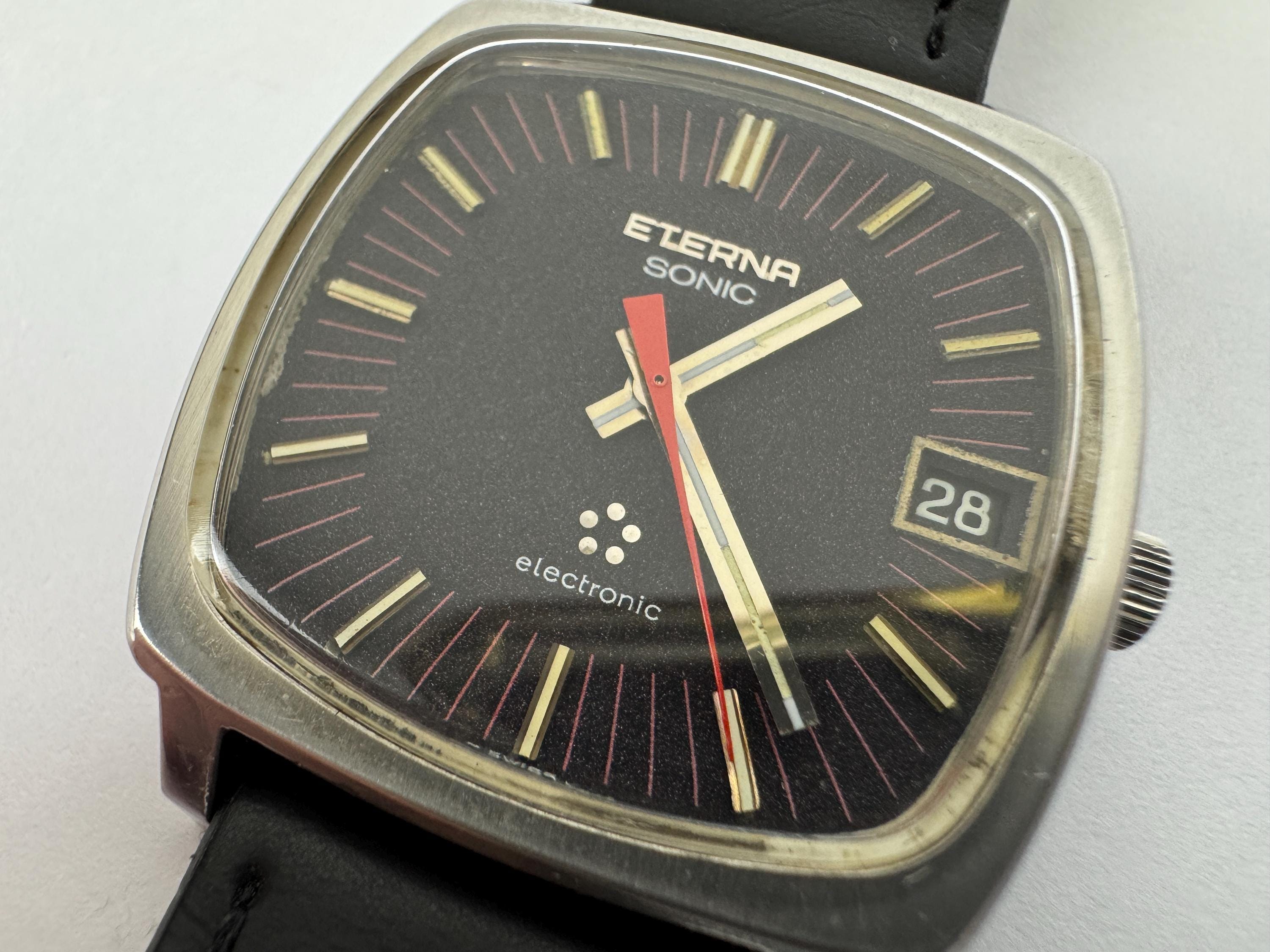 Vintage Swiss Watch Eterna Sonic Electronic Tuning Fork Watch Mens ...