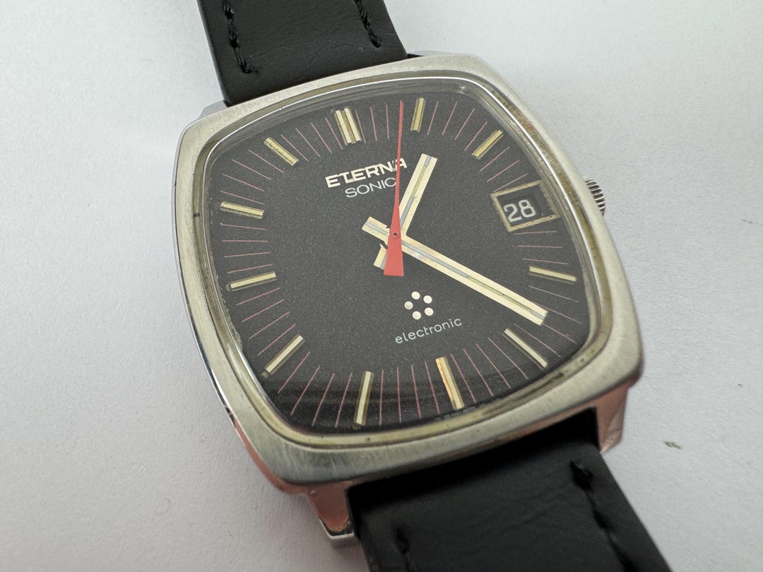 Vintage Swiss Watch Eterna Sonic Electronic Tuning Fork Watch Mens ...